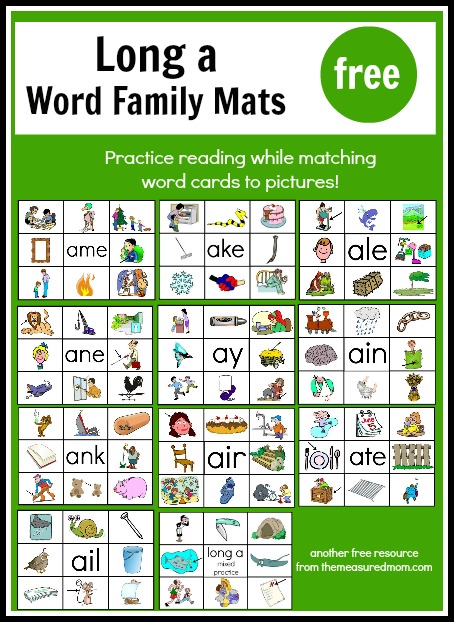 读'n Stick Mats - long a words - The Measured Mom