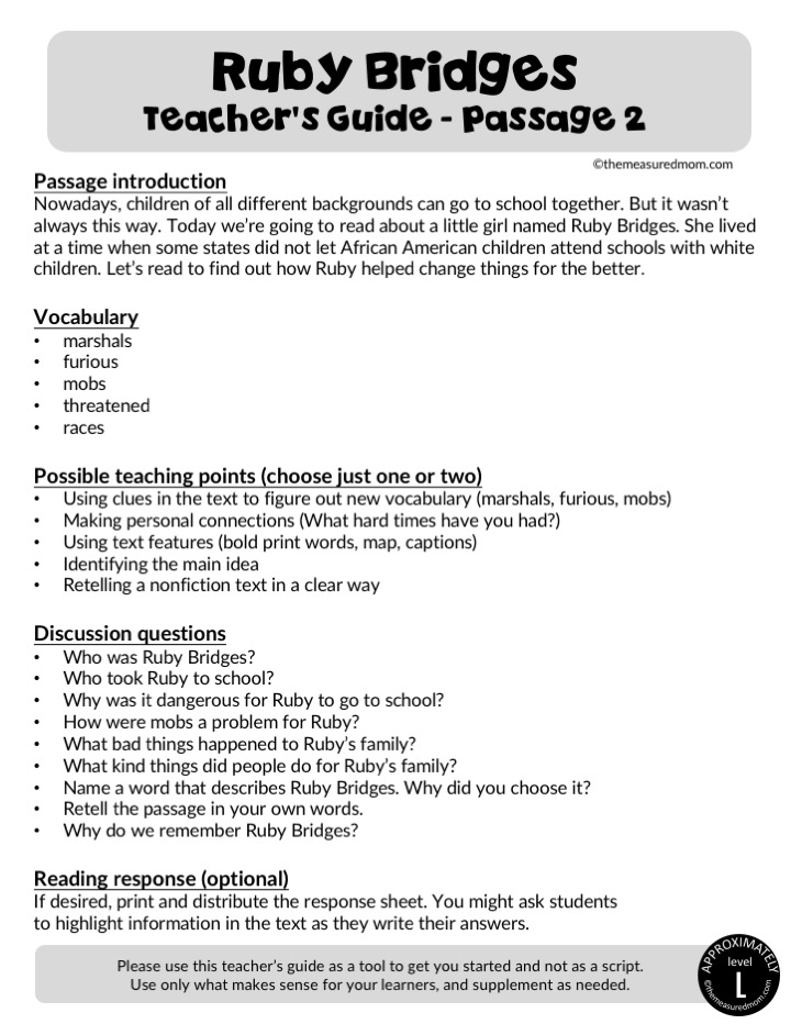 36 Reading Comprehension passage about Famous People - The Measured Mom