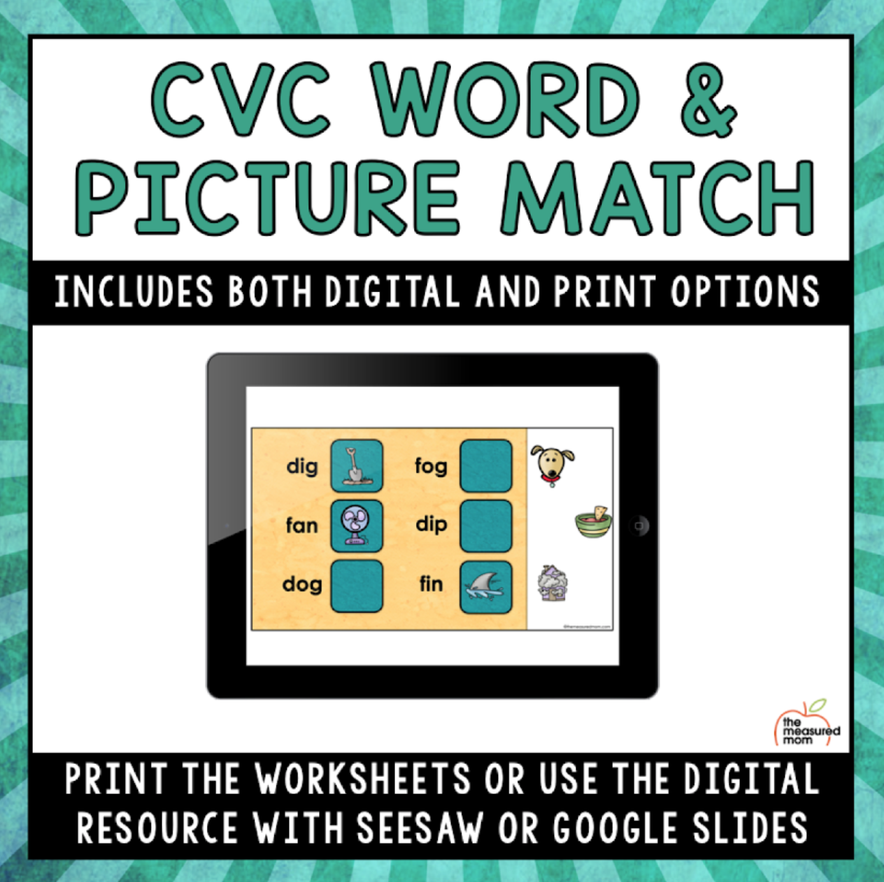 CVC Word＆Picture匹配 - Google Slide＆Seesaw活动 - 测量妈妈
